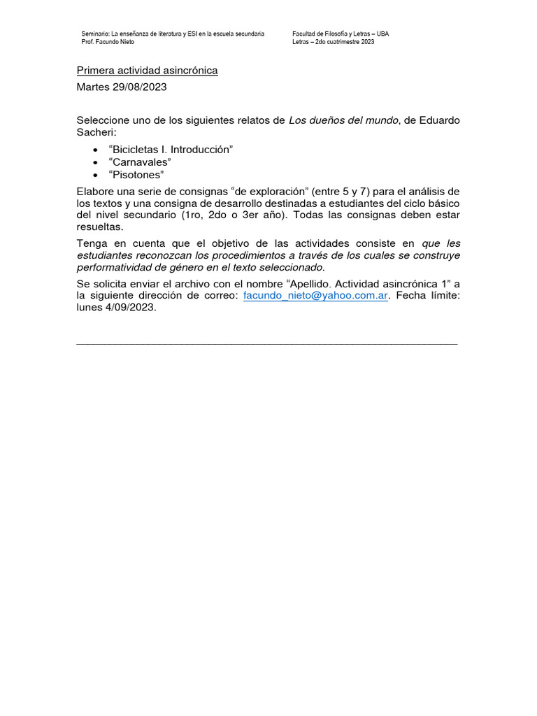 Primera Actividad Asincrónica | PDF