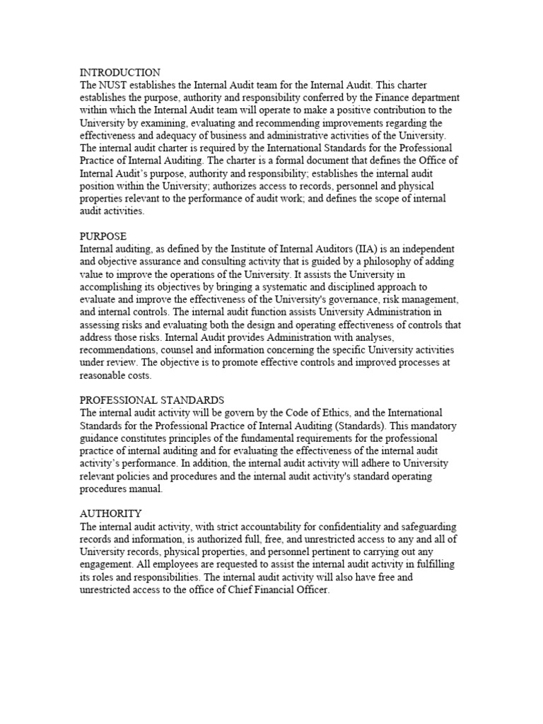 NUST AUDIT Assignment | PDF | Internal Audit | Audit