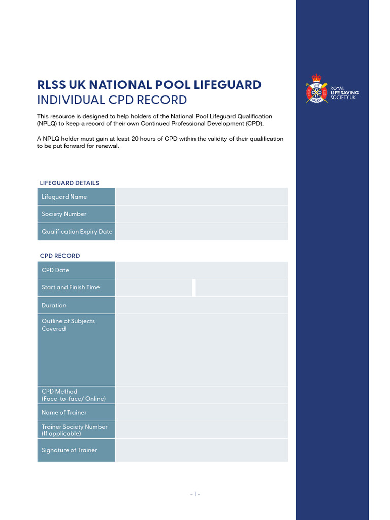 NPLQ_Lifeguard_CPD_log | PDF
