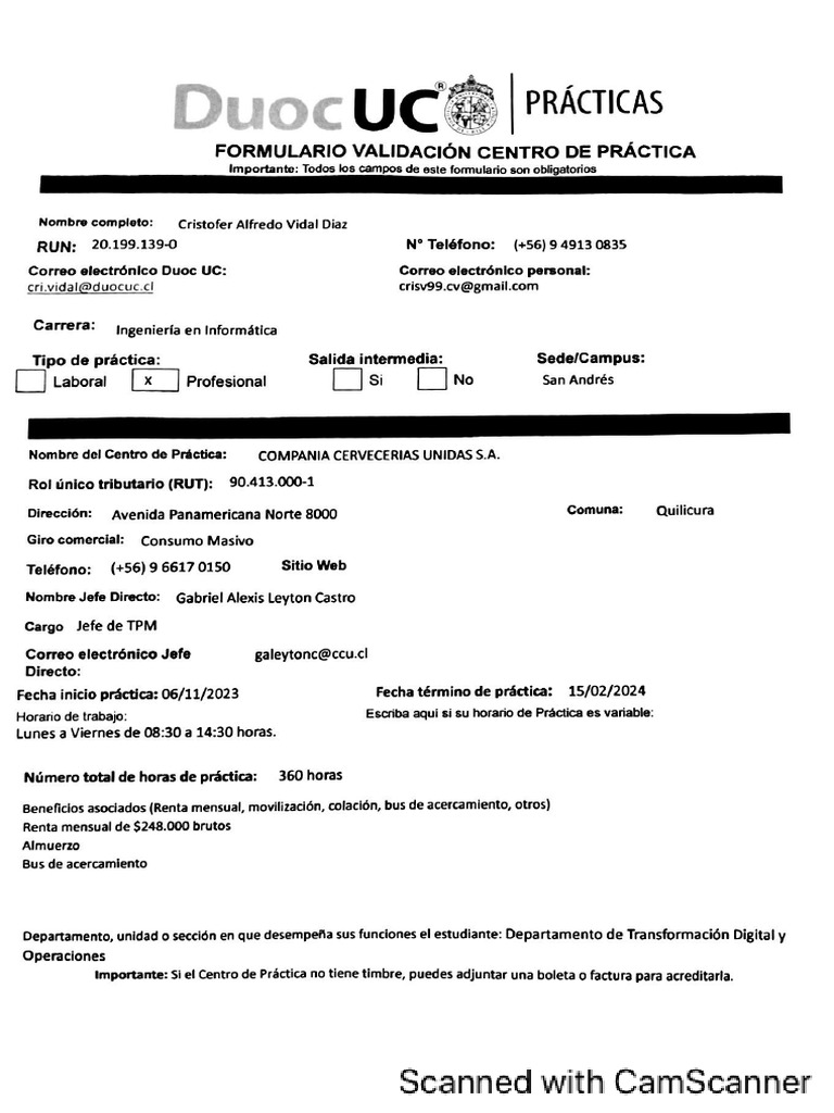 Formulario de Validación | PDF