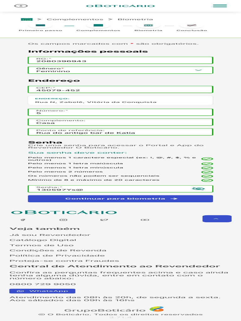 Formulário de Cadastro Revendedores O Boticário - Renda Extra para Você ...