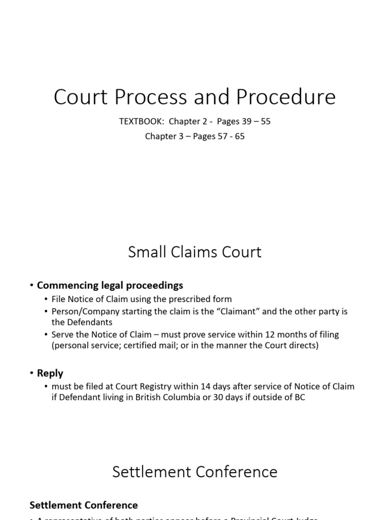 CLASS 2 - Court Process and Procedure | PDF