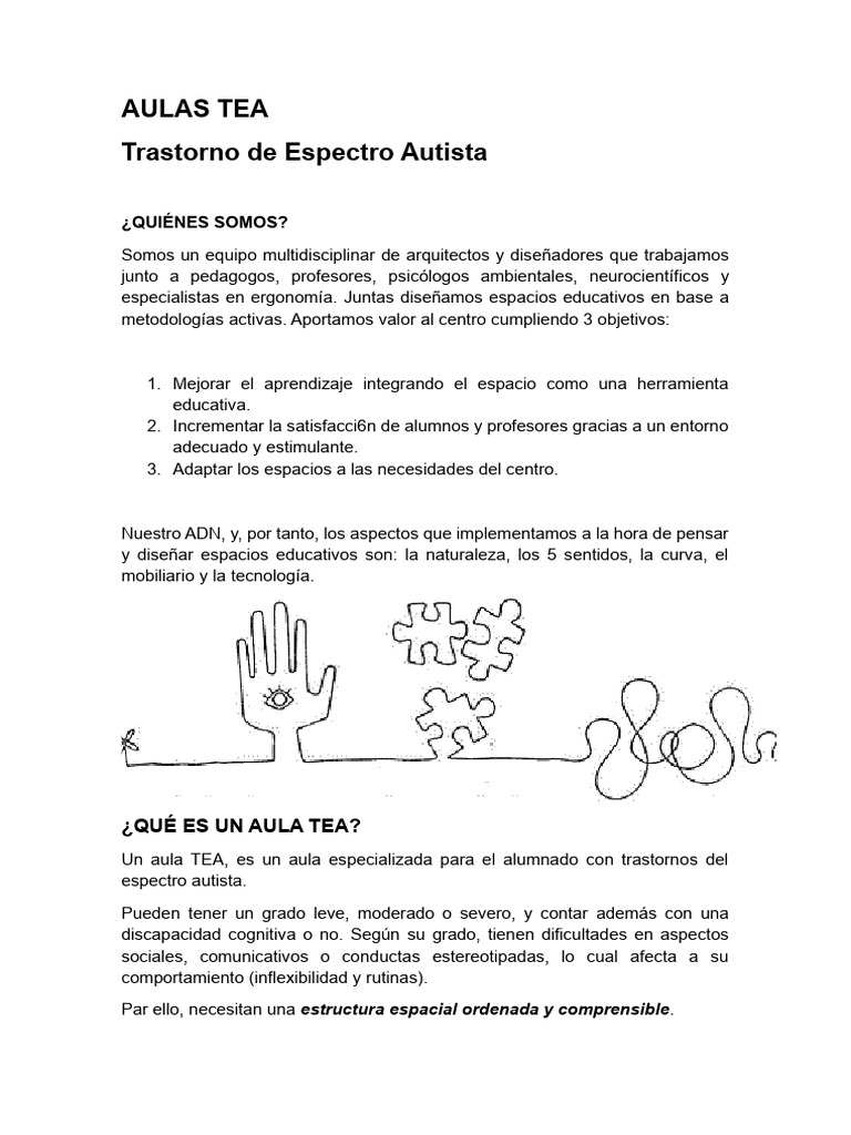 Diseño de Aulas TEA Inclusivas | PDF | Espectro autista | Aprendizaje