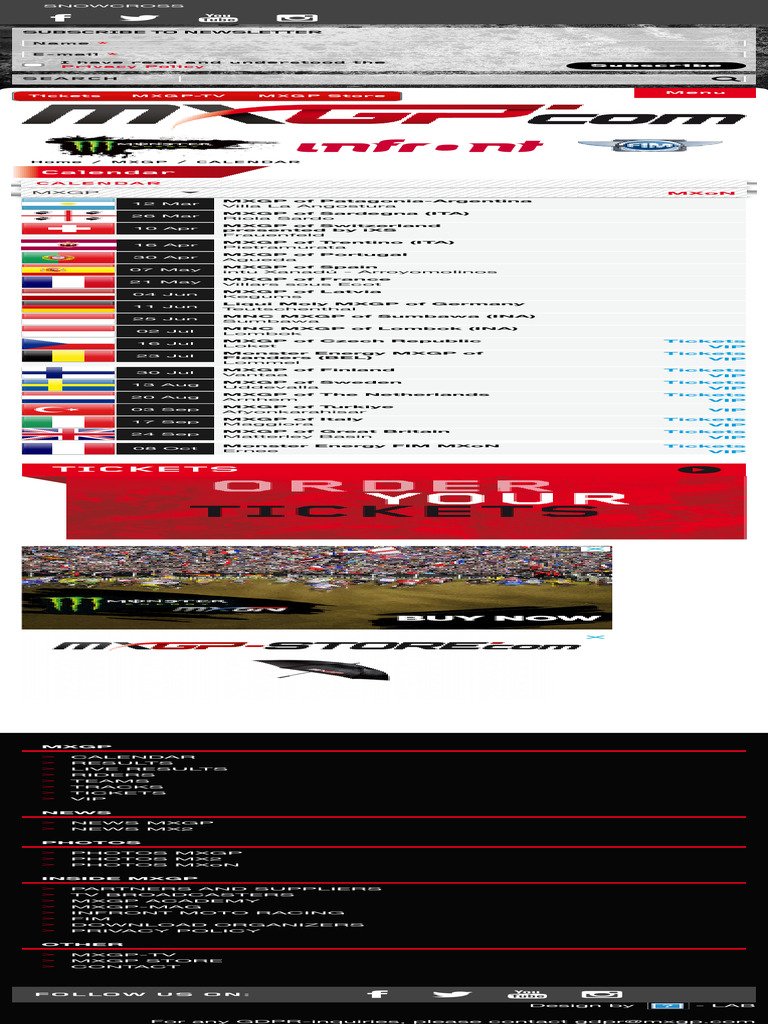 MXGP 2023 Race Calendar and Tickets | PDF