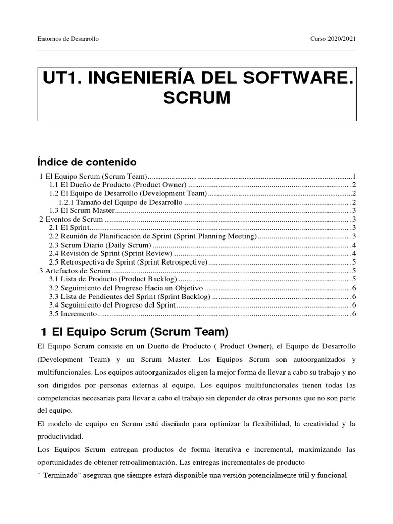 ENT_SCRUM | PDF | Scrum (desarrollo de software) | Informática