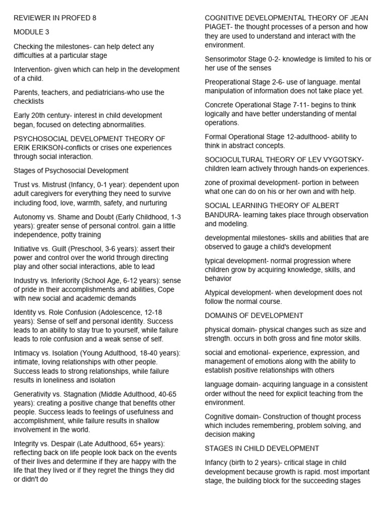 REVIEWER IN PROFED 8 - For Merge | PDF | Career & Growth | Science & Mathematics