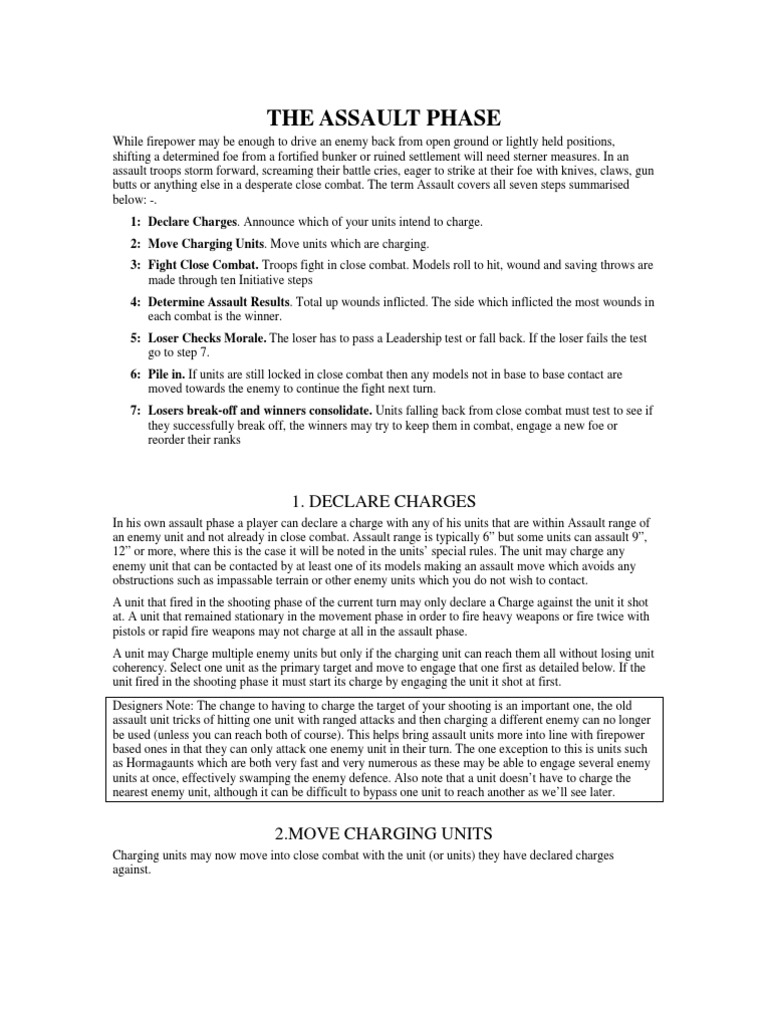 Warhammer 40K The Assault Phase | PDF | Armour | Warfare