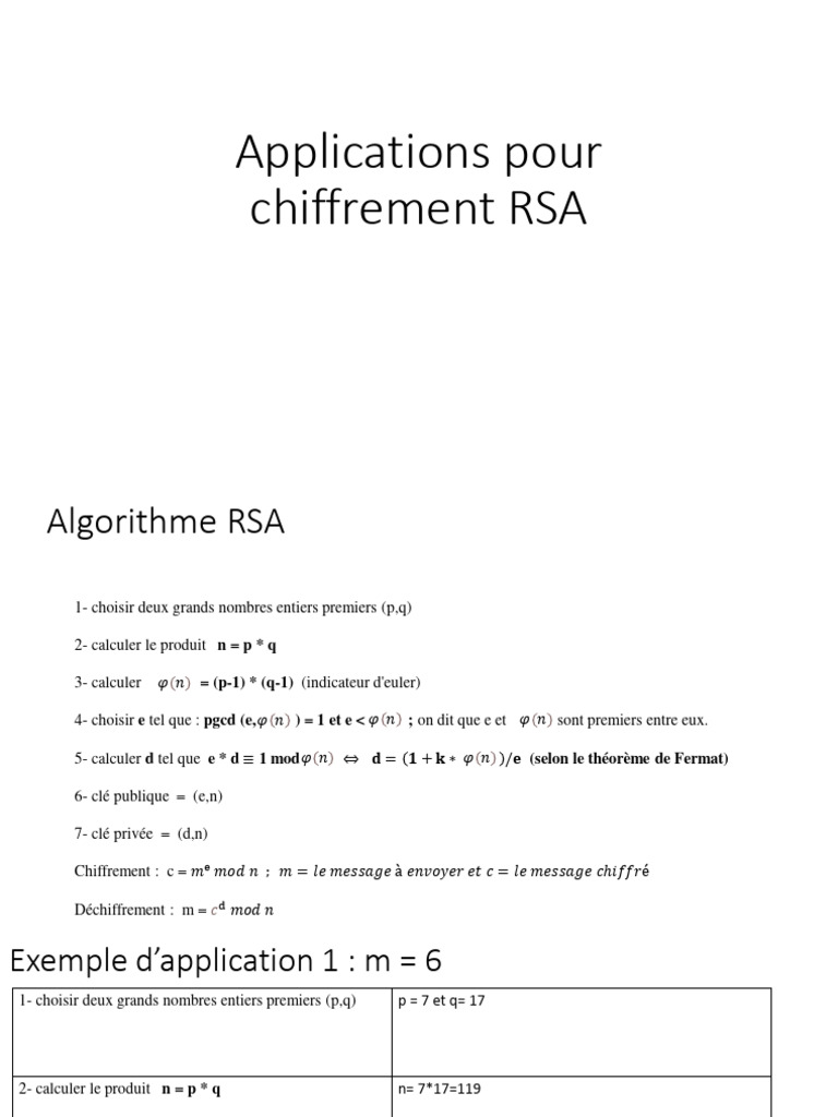 Application Chiffrement Asymetrique RSA | PDF Application Chiffrement Asymetrique RSA | PDF