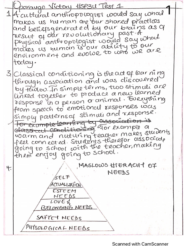 Oparaugo Hsp3u Test 1 | PDF
