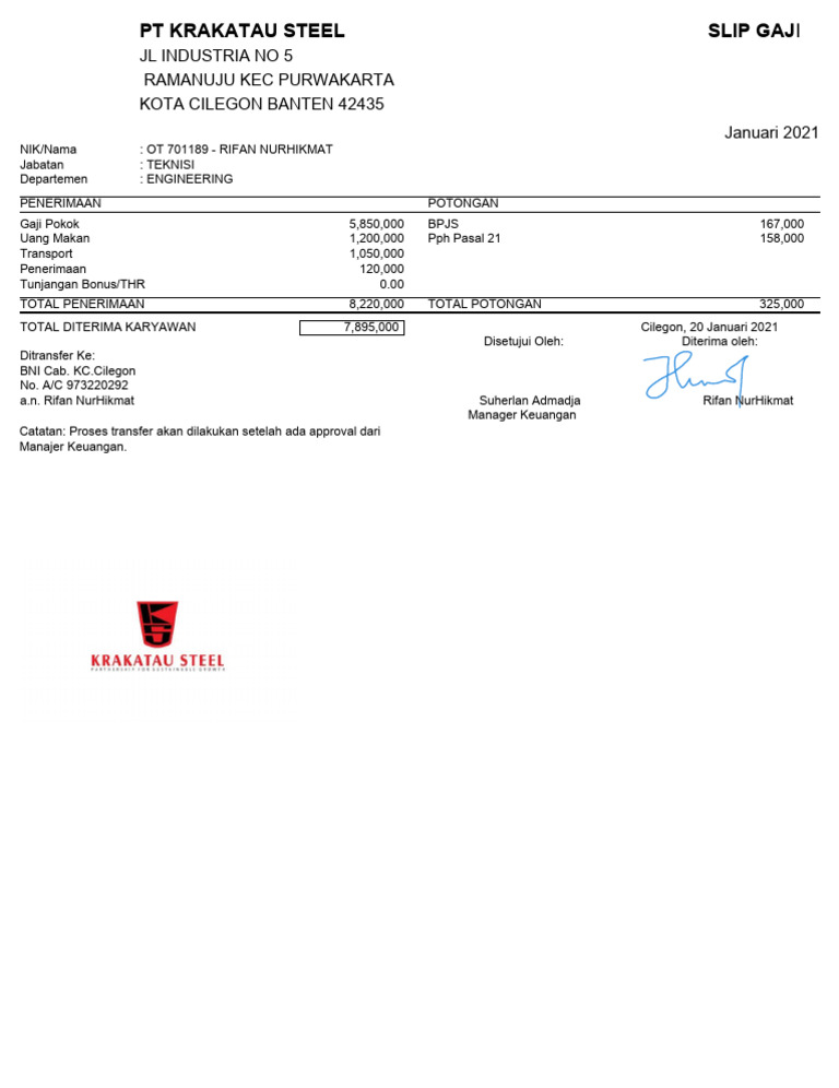Format Slip Gaji Editable (SFILE | PDF