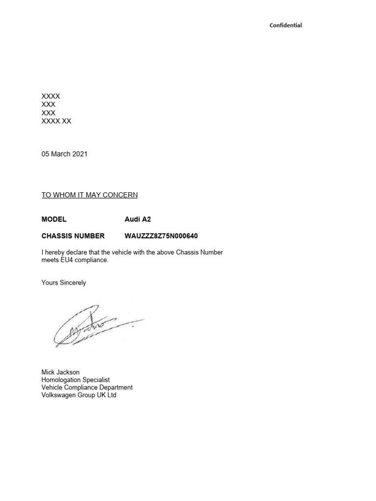 Emission Letter EA04CZC | PDF