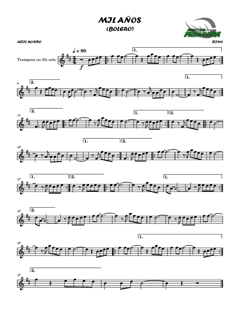 MIL - AÑOS (Bolero) TPT Solo | PDF