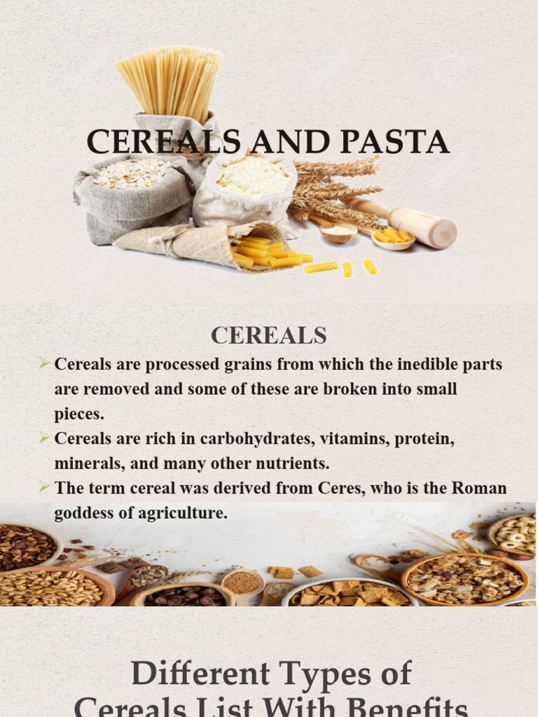 L7 Pasta and Cereal | PDF