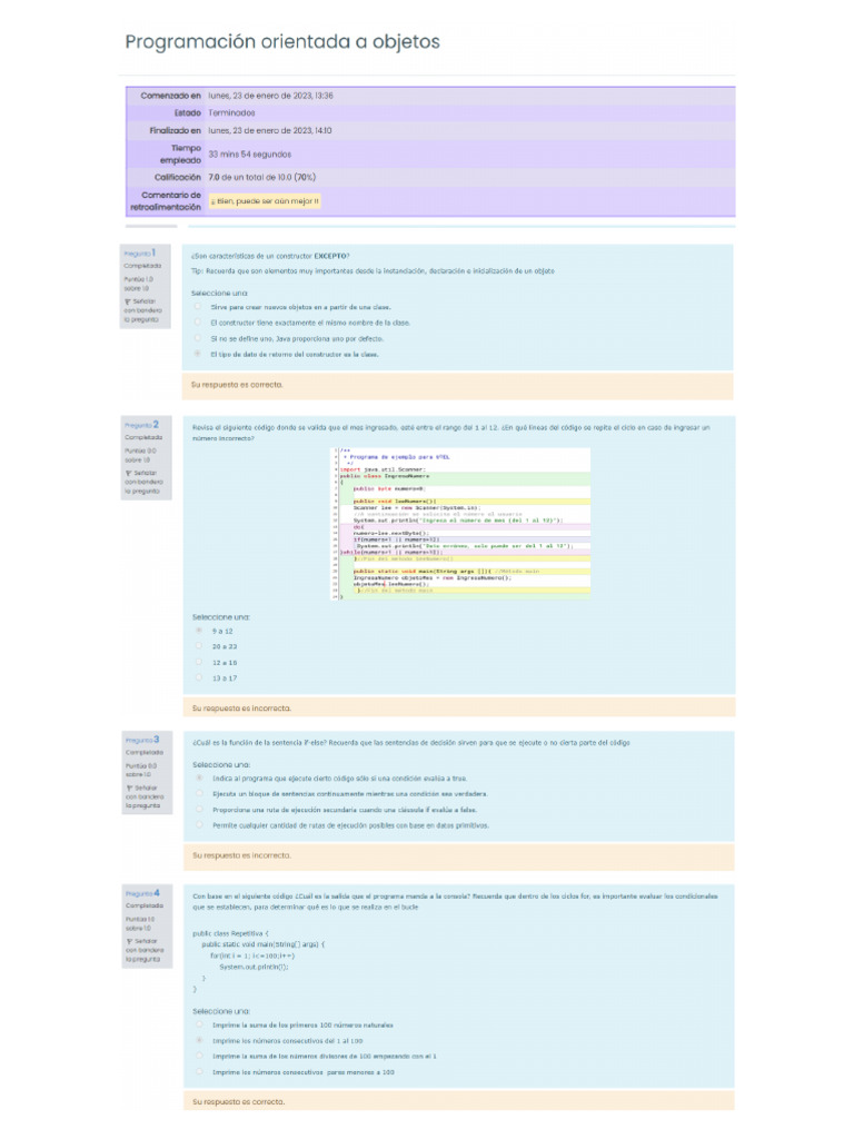Examen 3 y 4 de Programacion Orientada A Objetos | PDF