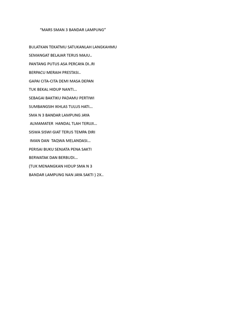 Teks Mars Sman 3 B.L | PDF