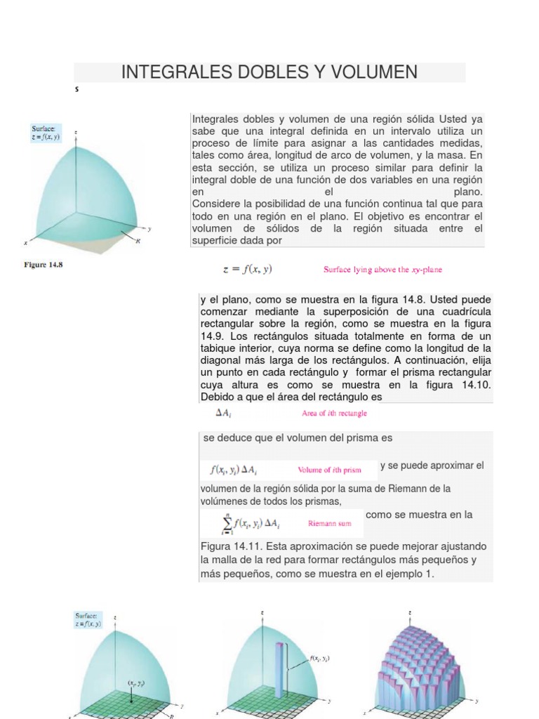 Integrales Dobles y Volumen | PDF | Integral | Volumen