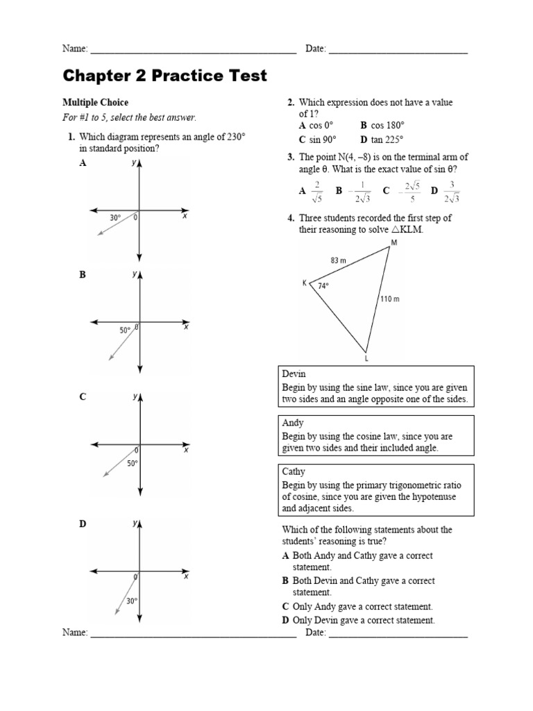 Practice Test Chapter 2solutions Pdf