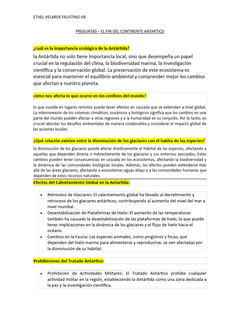 Preguntas Antartida | PDF