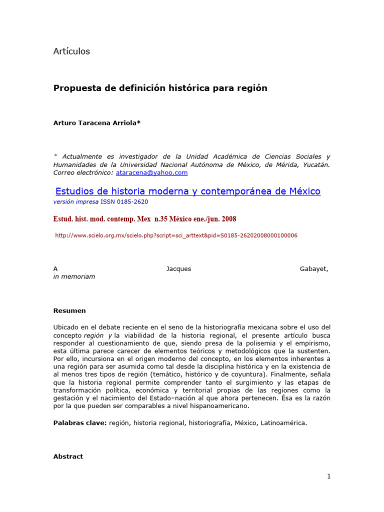 Definición Región Histórica, A. Taracena | PDF | Política | Ciencias ...