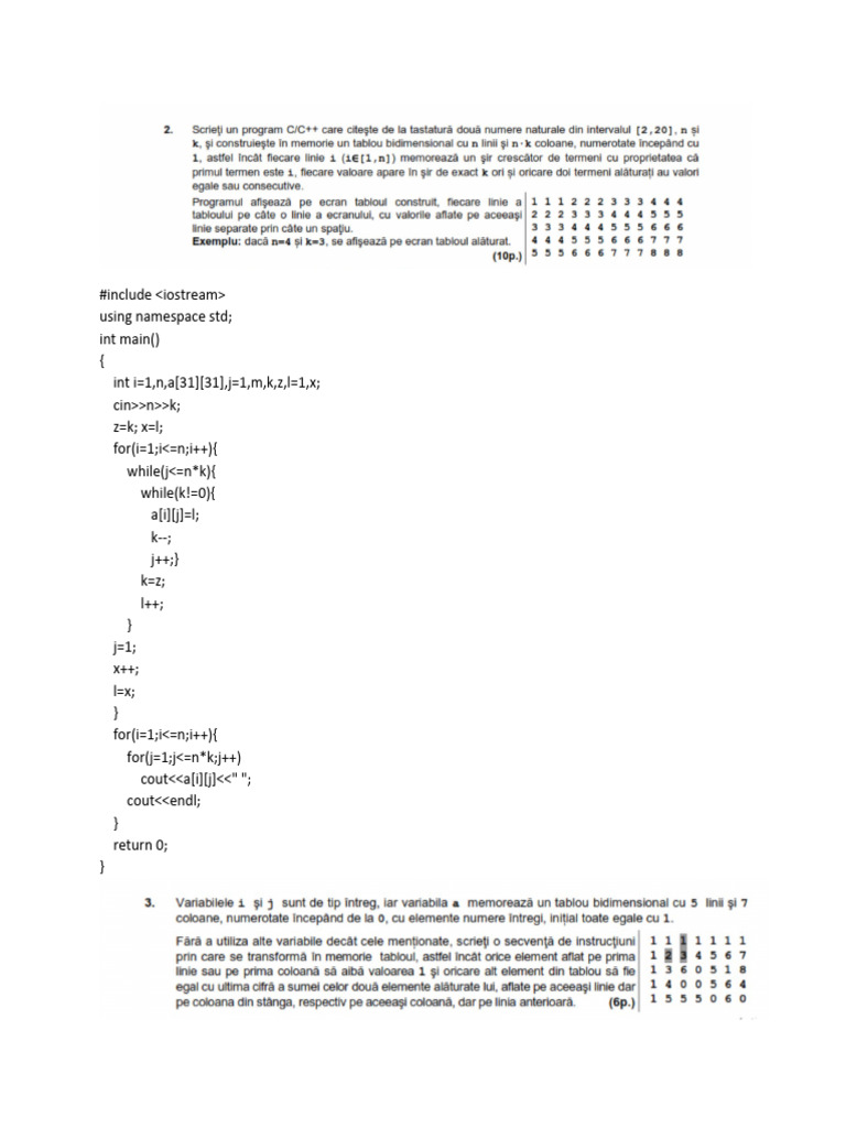 1 Aprilie Matrice Patratice | PDF | Namespace | Computer Programming