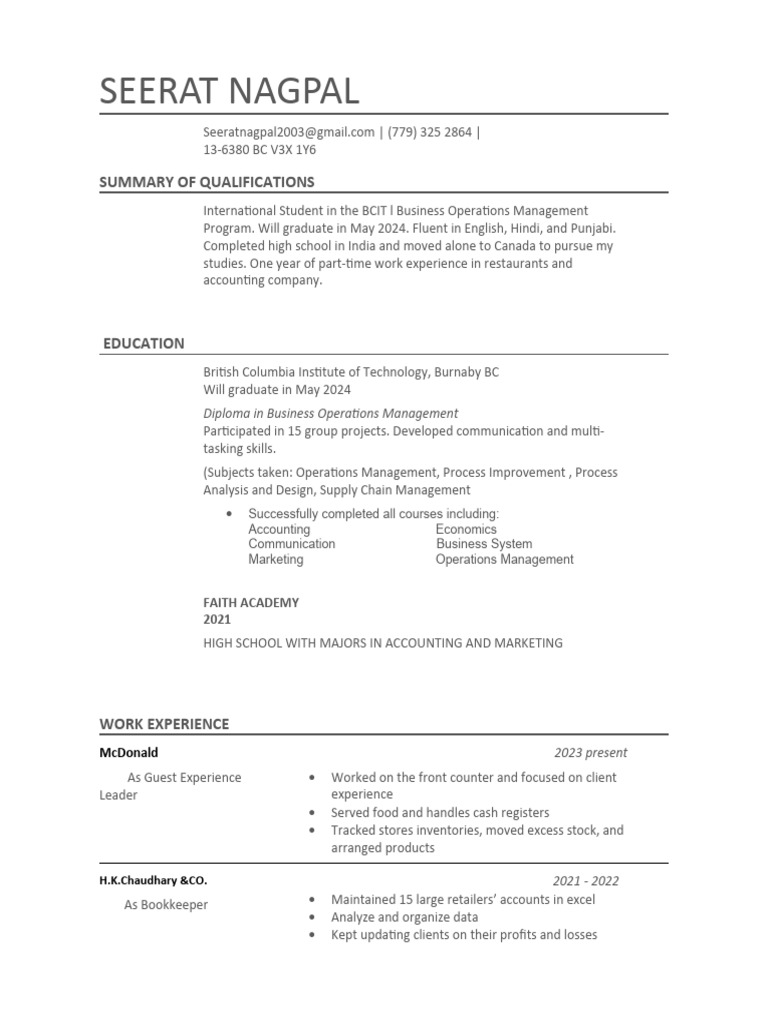 Resume For Comm | PDF