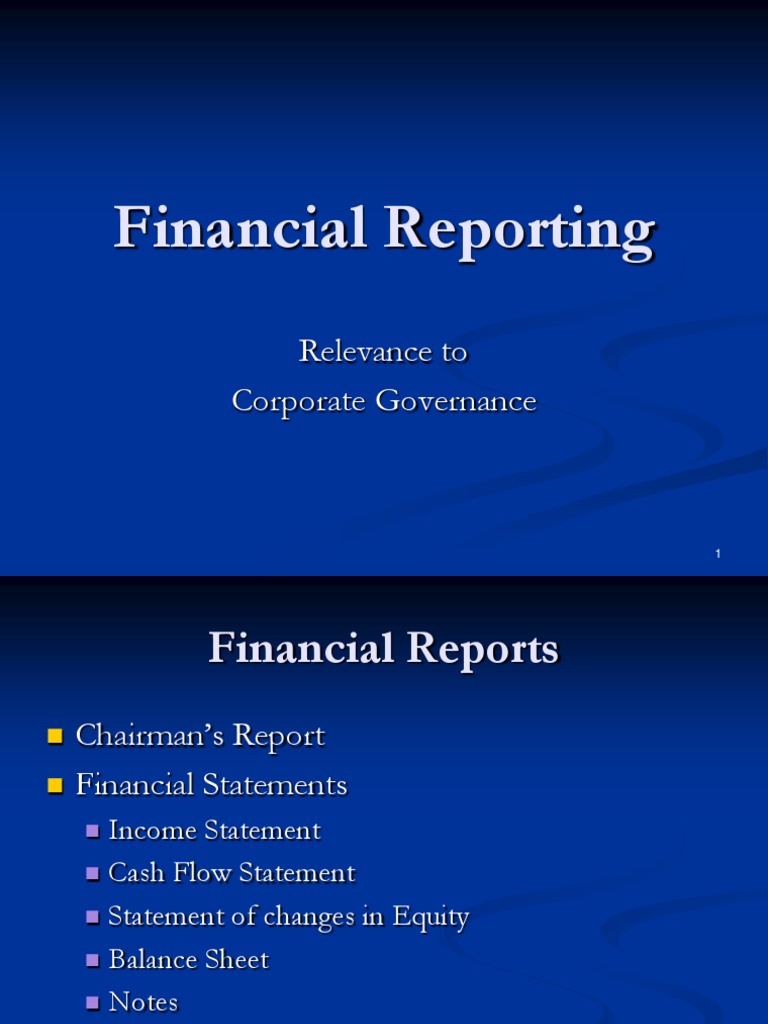 Financial Reporting: Relevance To Corporate Governance | PDF ...
