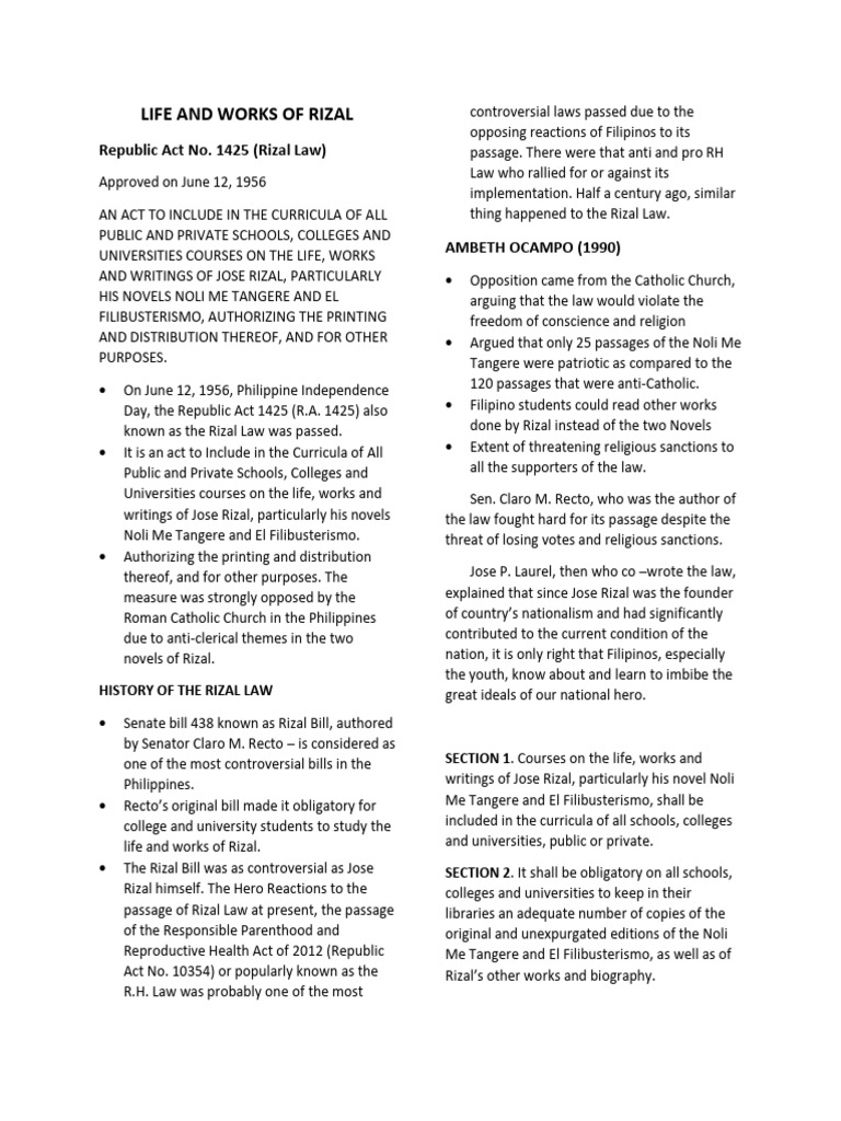 Life and Works of Rizal | PDF