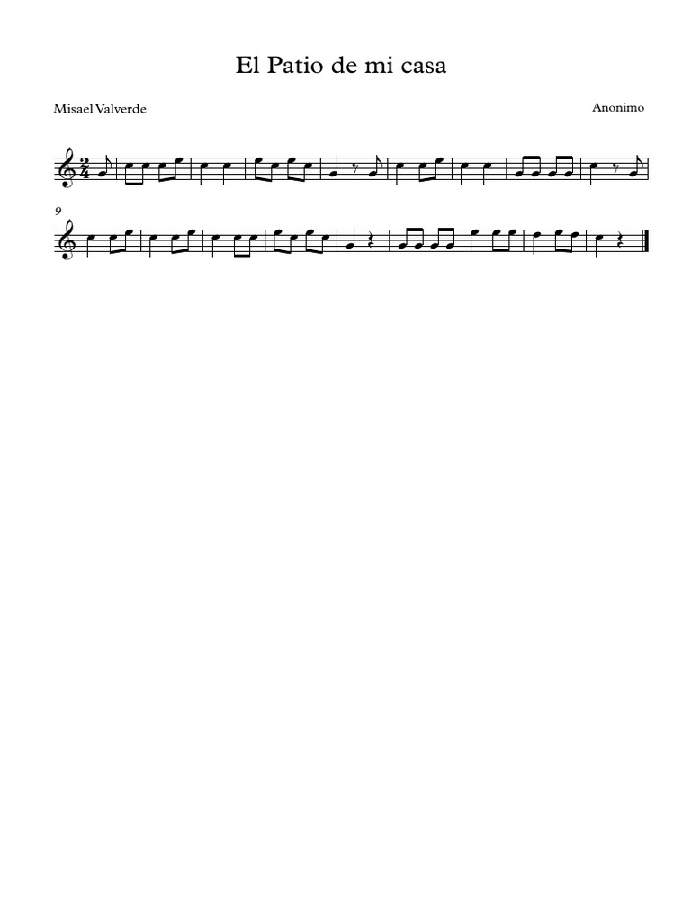 El Patio de Mi Casa - Partitura Completa | PDF