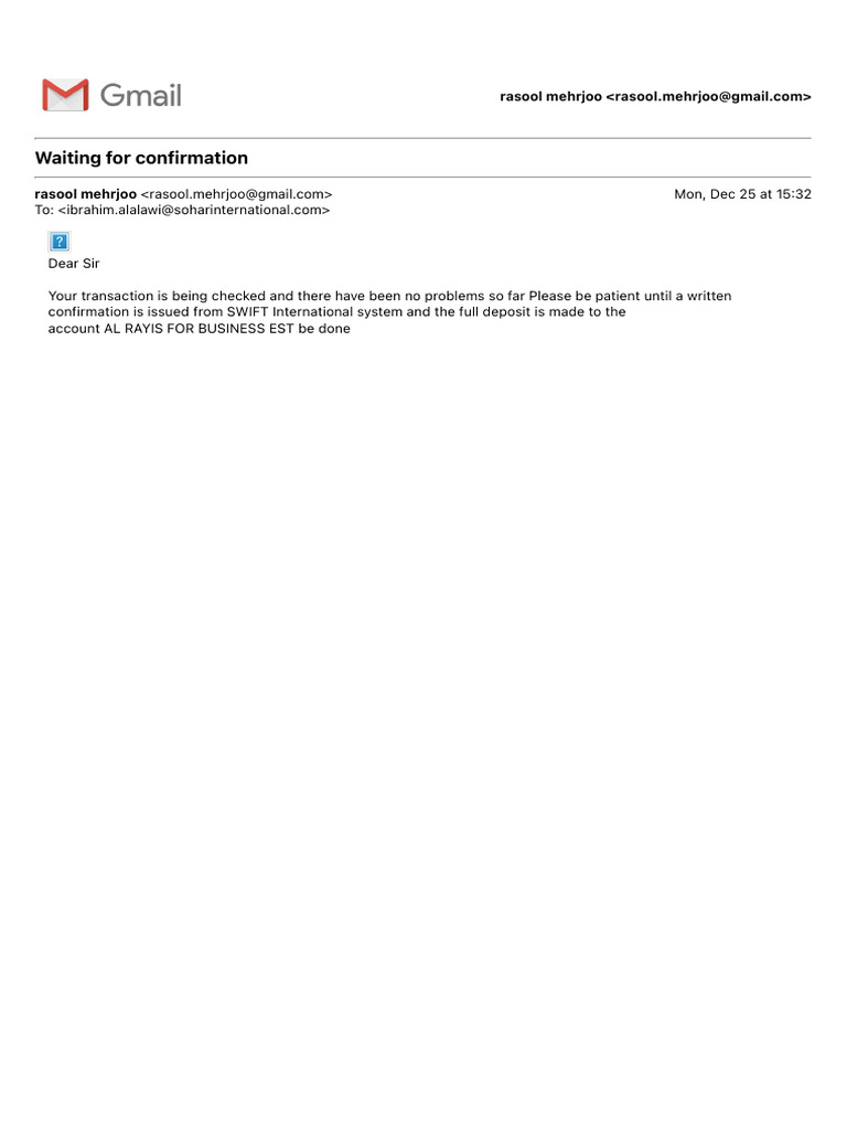 Waiting For Confirmation | PDF