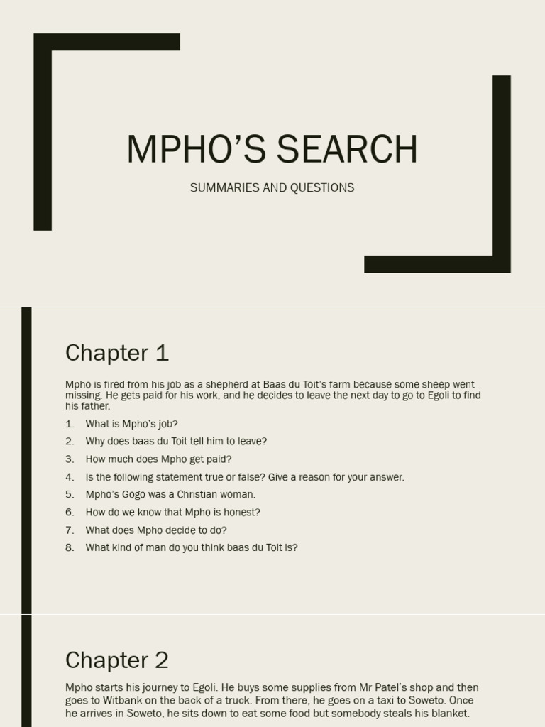 Mpho S-Search | PDF