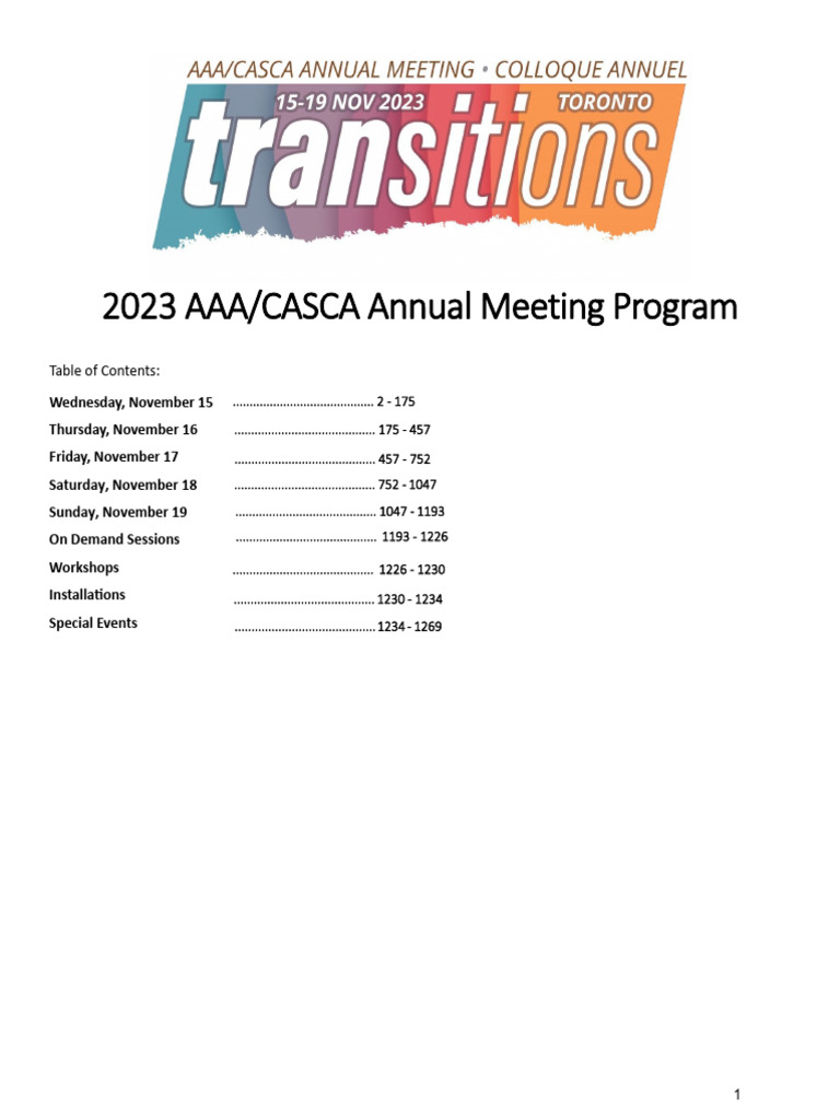 2023 Aaa Casca Final Program | PDF