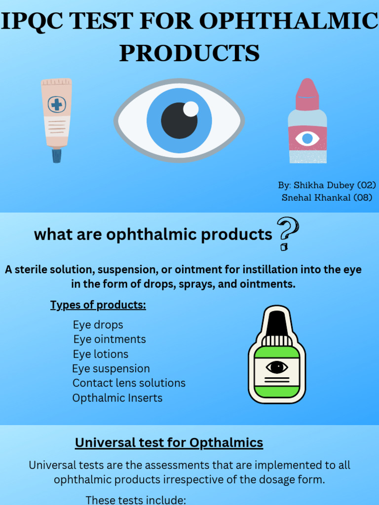 IPQC Testing for Ophthalmic Products | PDF