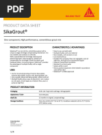 Sikagrout 928 | PDF | Strength Of Materials | Concrete