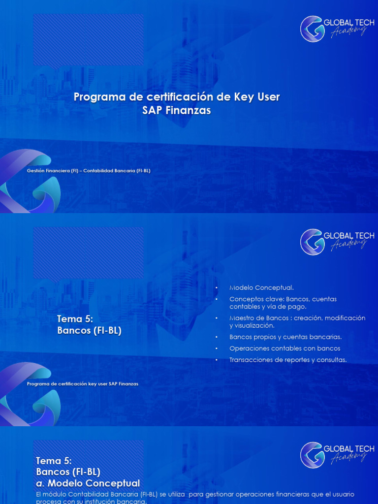 Certificación Key User: Contabilidad Bancaria | PDF