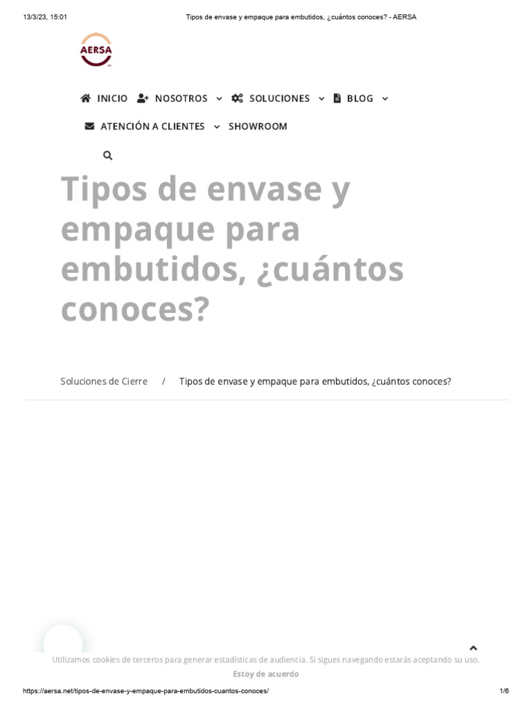 Tipos de Envase y Empaque Para Embutidos, ¿Cuántos Conoces_ - AERSA | PDF
