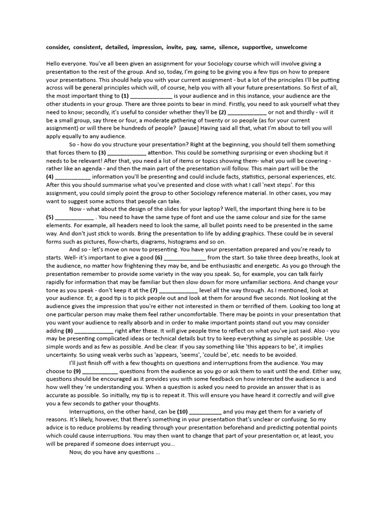 Good Presentation Ex | PDF