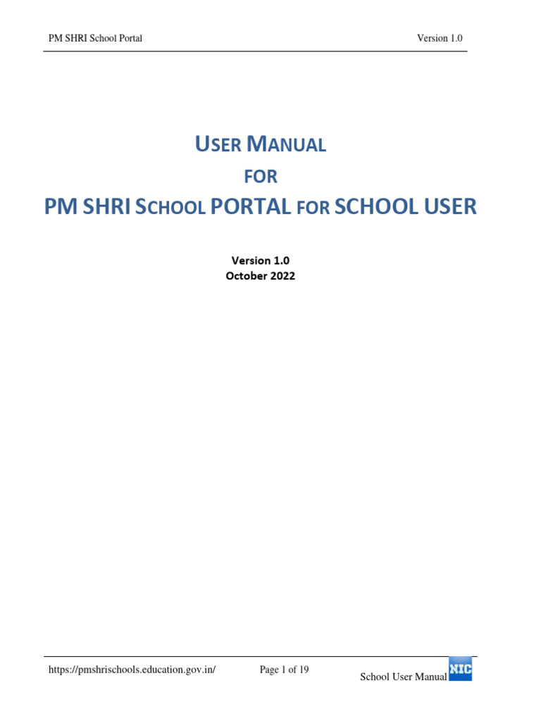 PM SHRI School Portal User Manual | PDF | Business