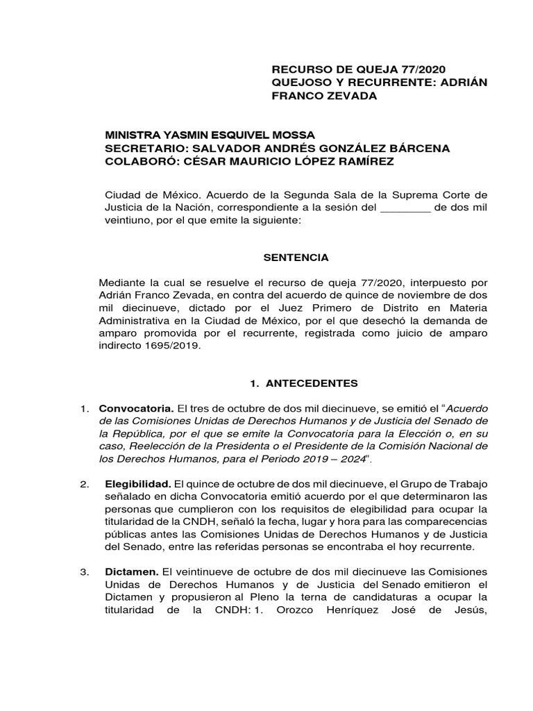 Recurso de Queja Formato | PDF