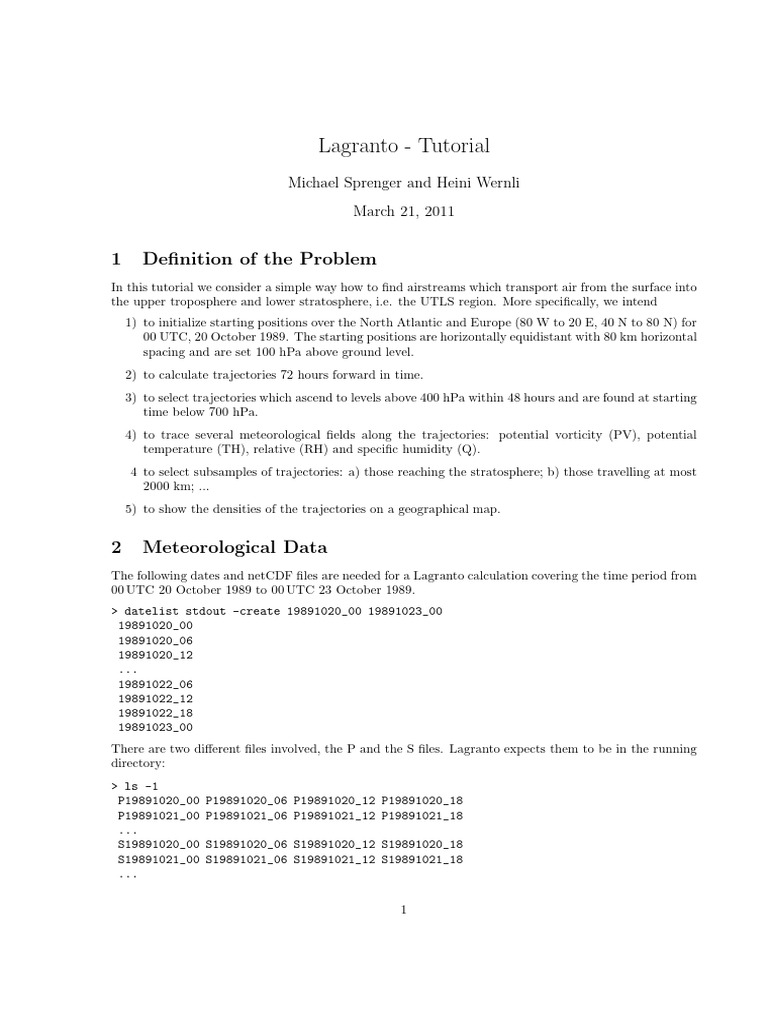 Lagranto Tutorial | PDF | Applied And Interdisciplinary Physics | Computing