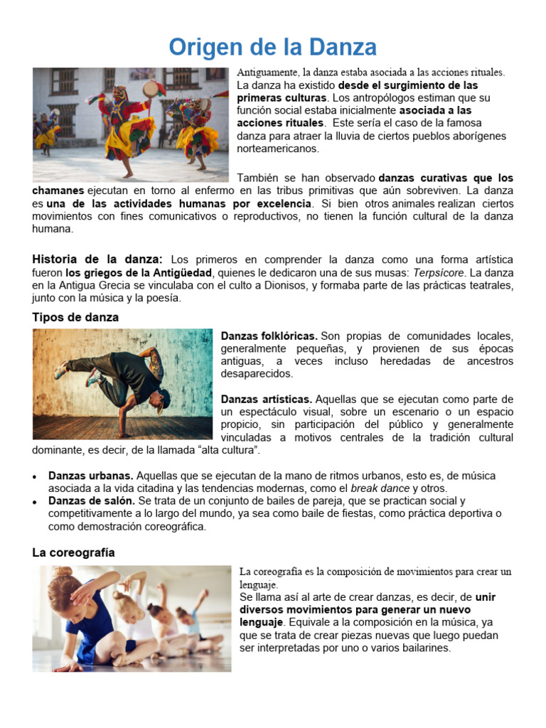 Origen de La Danza | PDF | Bailes | Ballet