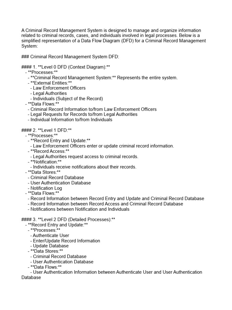 Criminal Record Management System DFD | PDF | Computers | Technology ...