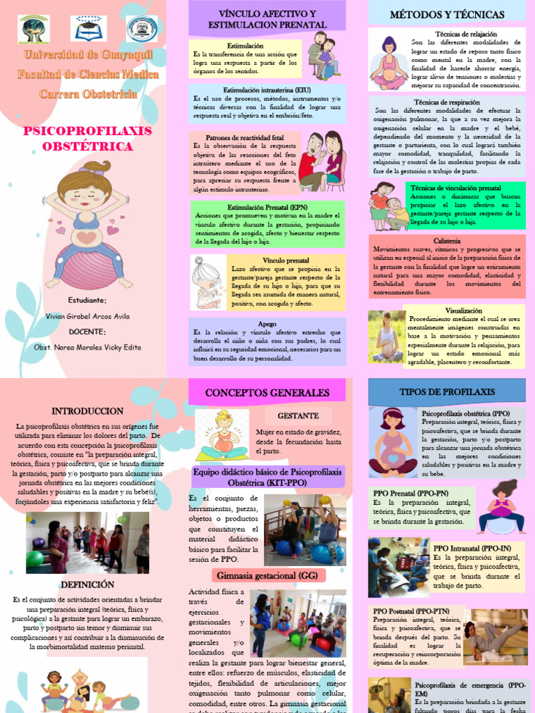 Triptico de Psicoprofilaxis Obstétrica - Vivian Arcos Avila | Descargar gratis PDF | Parto | El ...