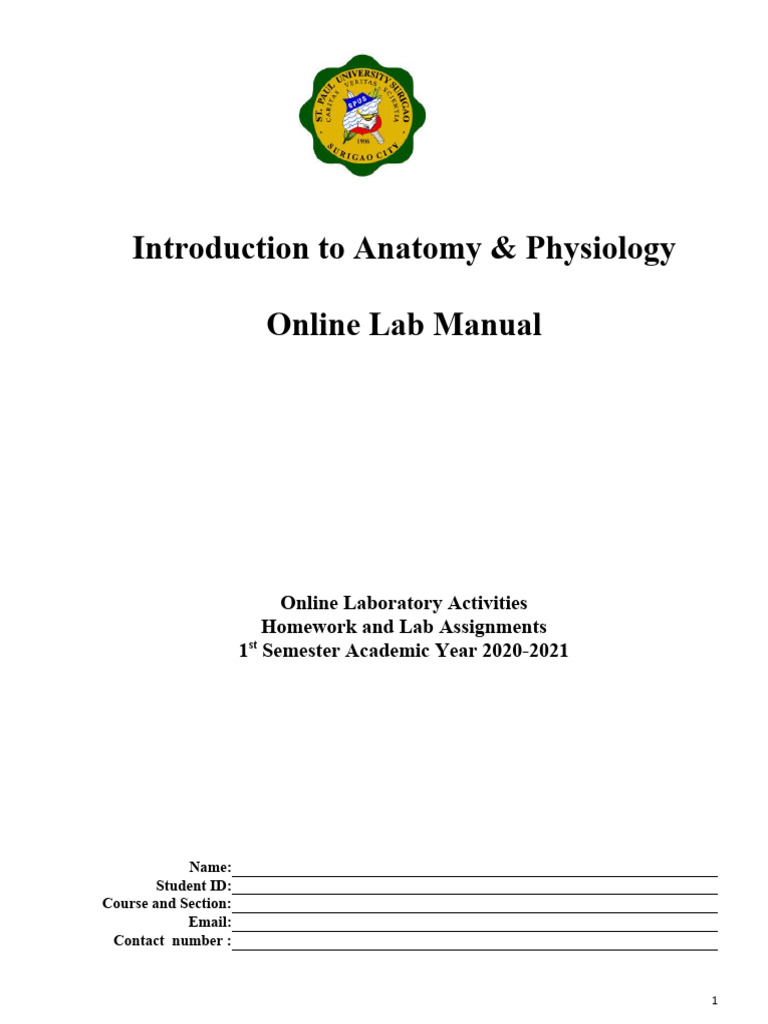 HUMAN ANATOMY AND PHYSIOLOGY LAB MANUAL ANSWER KEY PDF Technical ...