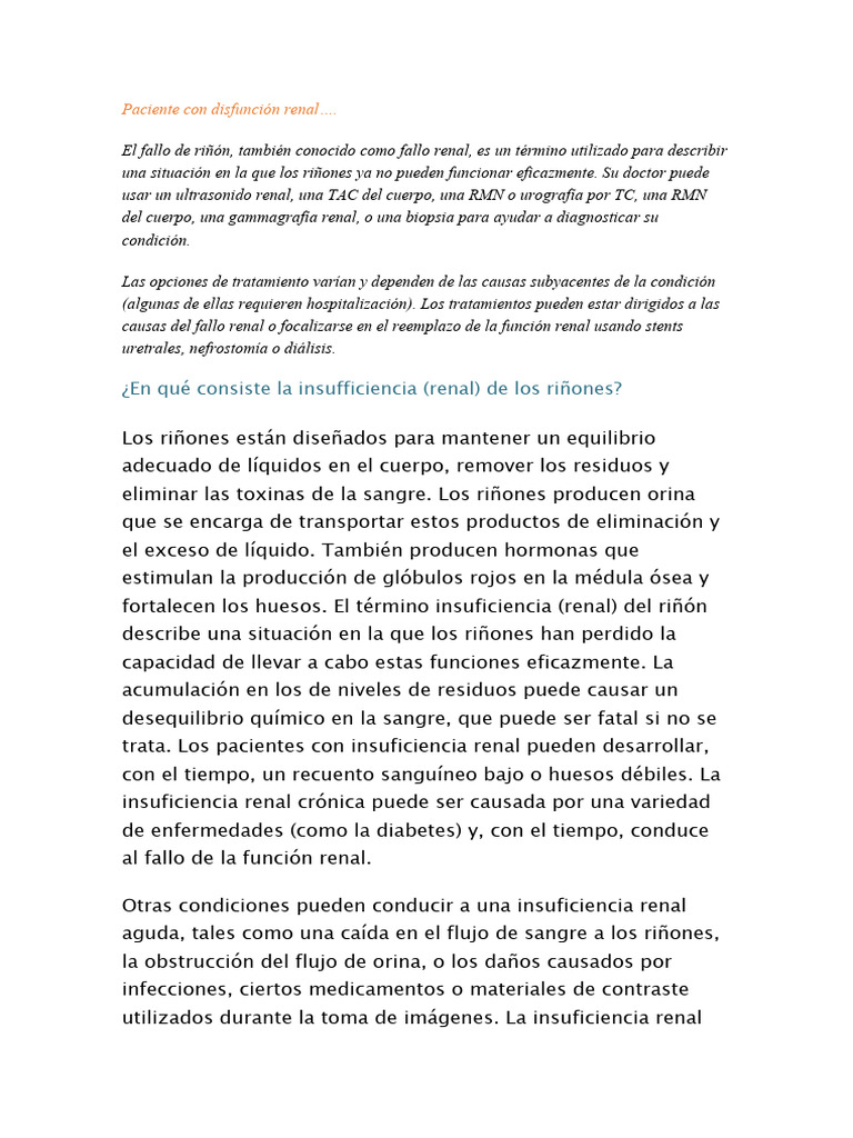 Documento M Quirúrgico | PDF | Riñón | Sangre