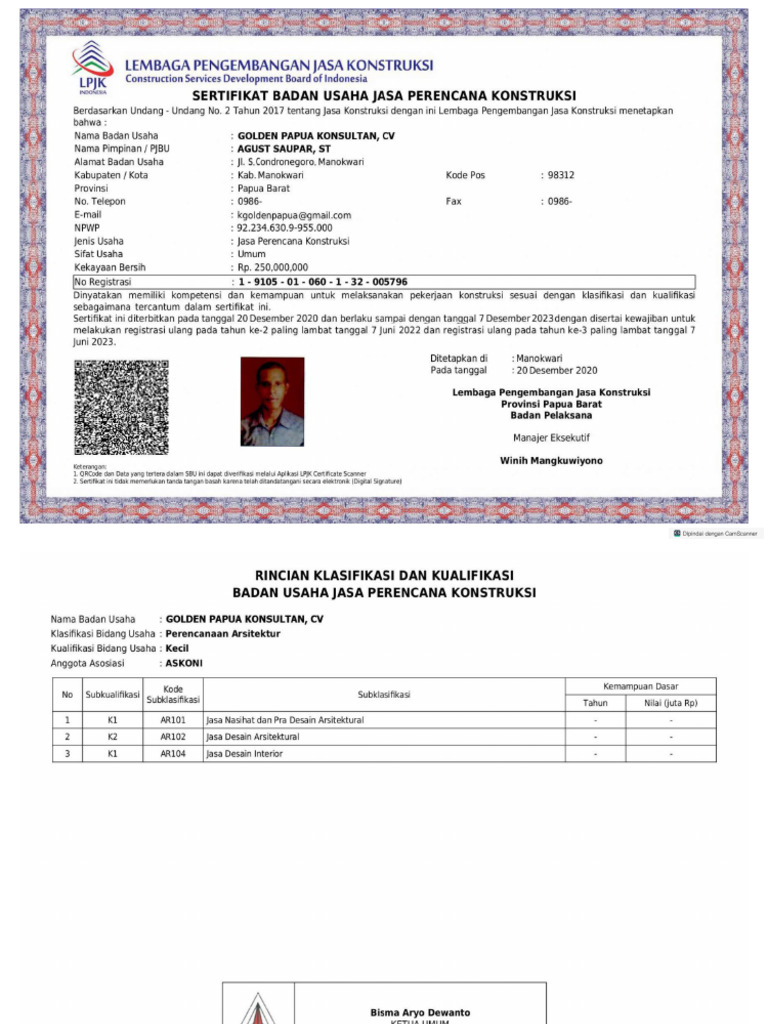 SBU CV. Golden Papua Konsultan | PDF