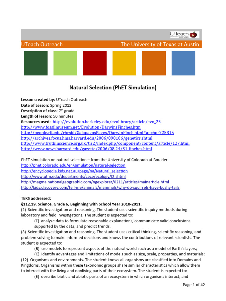 Natural Selection Middle School Lesson - Editable | PDF