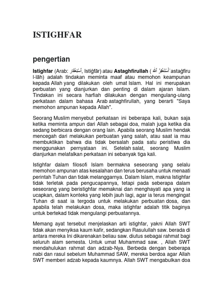 Istighfar - Docx Majid | PDF | Agama & Spiritualitas