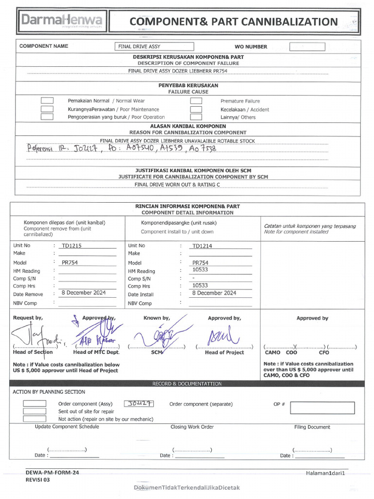Form Canibal Final Drive Assy PR 754 | PDF