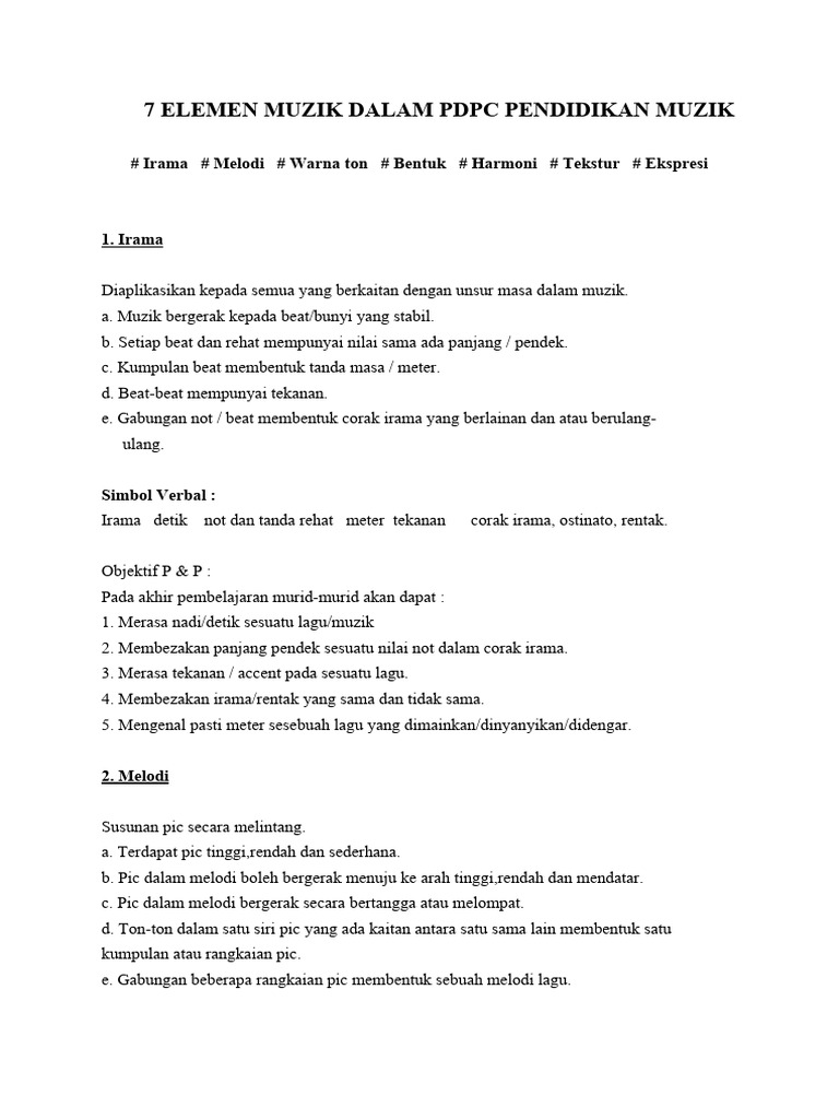 7 Elemen Muzik | PDF