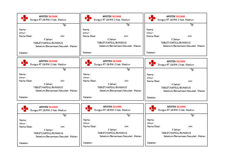 Etiket Obat Racikan | PDF